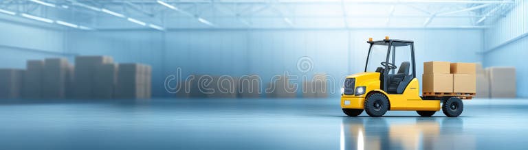 Efficient Forklift Operation, Streamlined Box Handling in a Warehouse Environment Stock ...