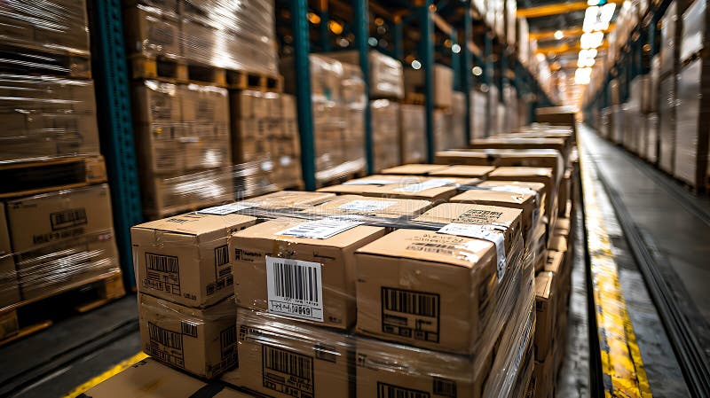 Efficient Freight Consolidation Services with Stacked Cardboard Boxes ...