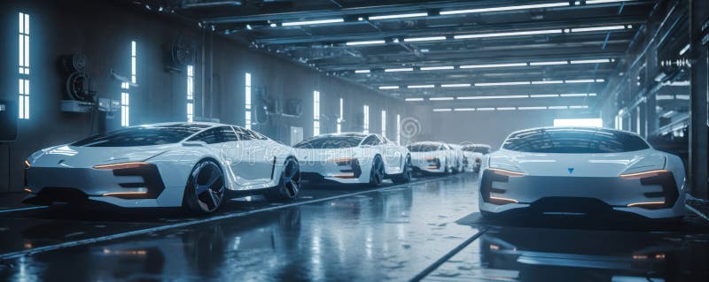 Efficient Future Automated Robotics at Electric Car Factory Production ...