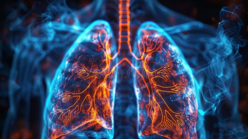 Efficient Gas Exchange in Lungs X-ray Stock Illustration - Illustration ...