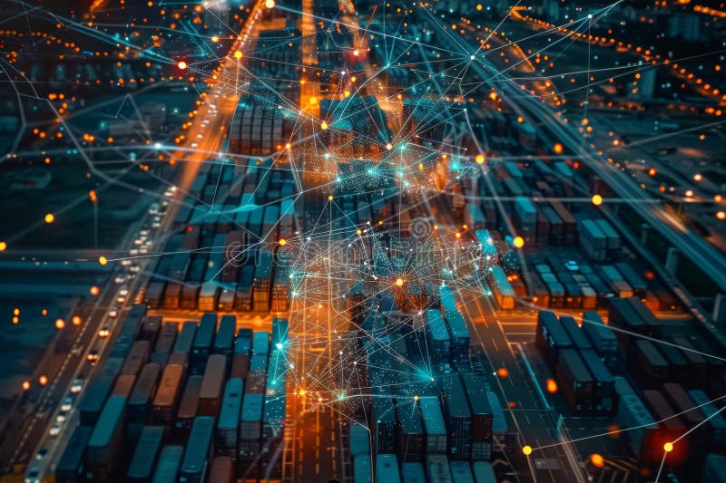 Efficient Global Logistics Network Truck, Airplane, Train, Ship Transport in Import Export ...