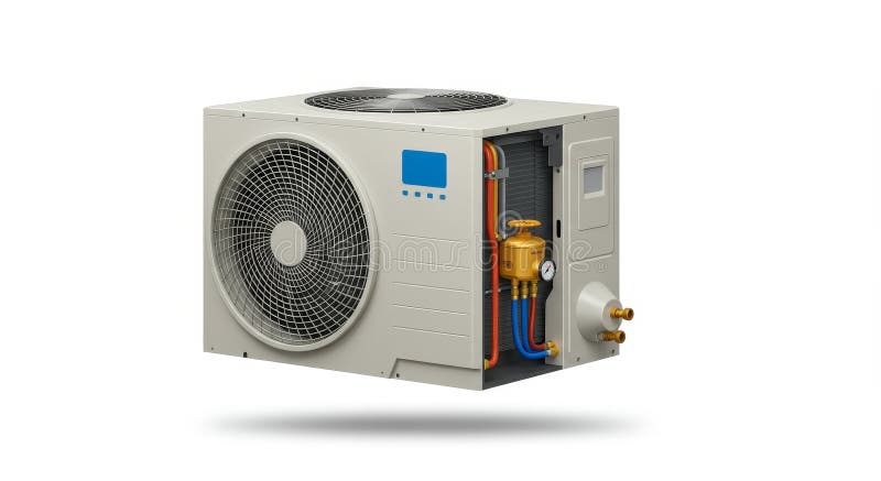 Efficient Heat Pump System Modern Heat Pump Unit Showcasing Internal ...