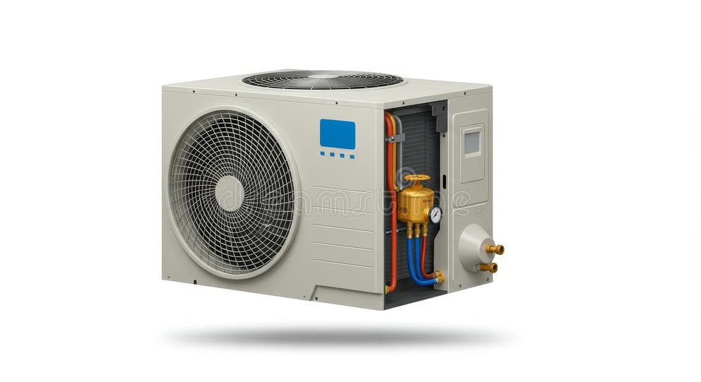 Efficient Heat Pump System Modern Heat Pump Unit Showcasing Internal ...