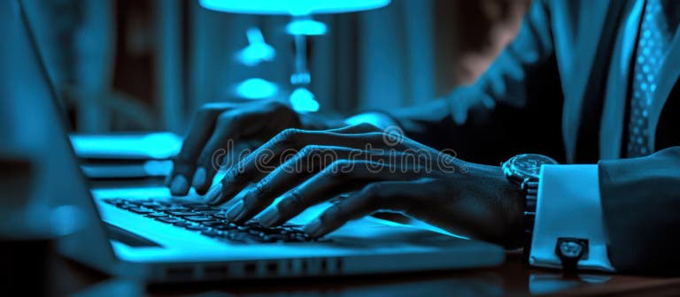 Efficient Home Office Typing Scene with Neutral Hands - Remote Work ...