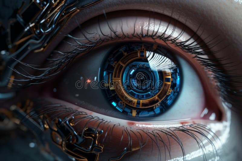 Efficient Human Eye in Robot. Generate Ai Stock Illustration ...