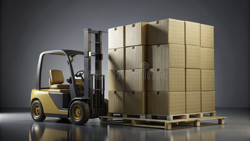 Efficient Industrial Cardboard Boxes on a Pallet a Modern Warehouse ...
