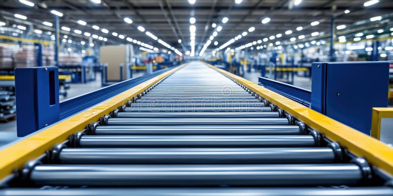 Efficient Industrial Roller Conveyor System with Metal Rollers in ...