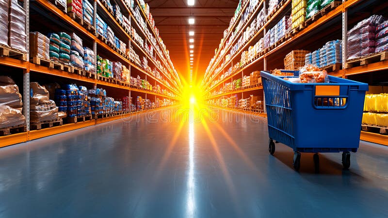 Efficient Inventory Layout in Warehouse with Shopping Cart Bright ...