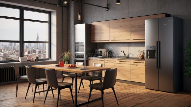 Efficient Kitchen Setup with Modern Appliances, Neat Storage, and ...