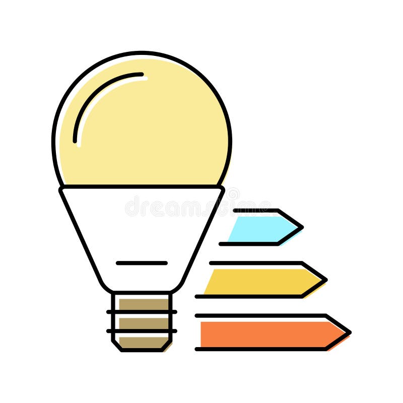 Efficient Light Bulb Color Icon Vector Illustration Stock Vector ...