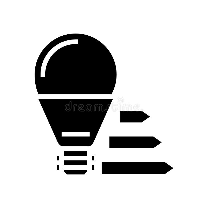 Efficient Light Bulb Glyph Icon Vector Illustration Stock Vector ...