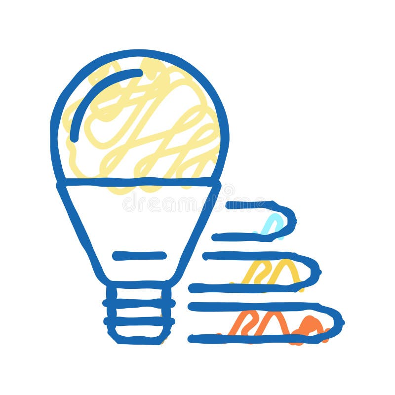 Efficient Light Bulb Icon Doodle Illustration Stock Illustration ...