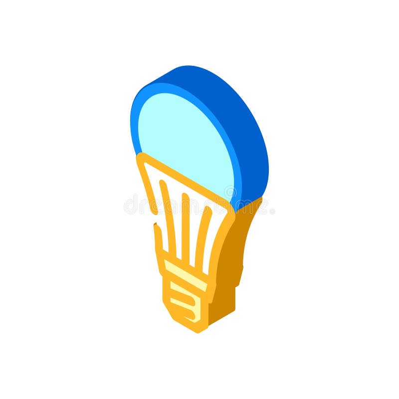 Efficient Light Bulb Isometric Icon Vector Illustration Stock Vector ...