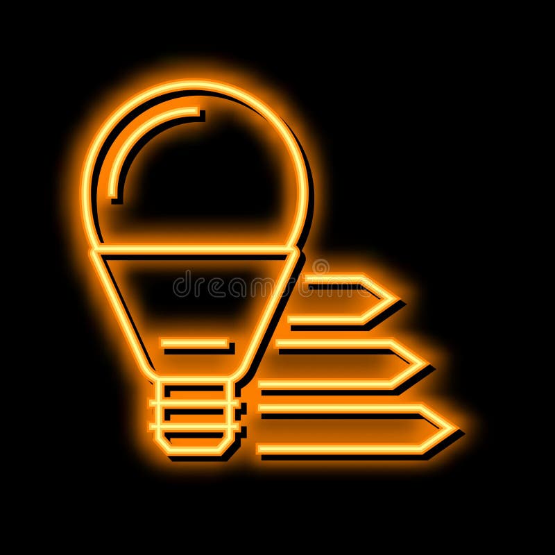 Efficient Light Bulb Neon Glow Icon Illustration Stock Vector ...