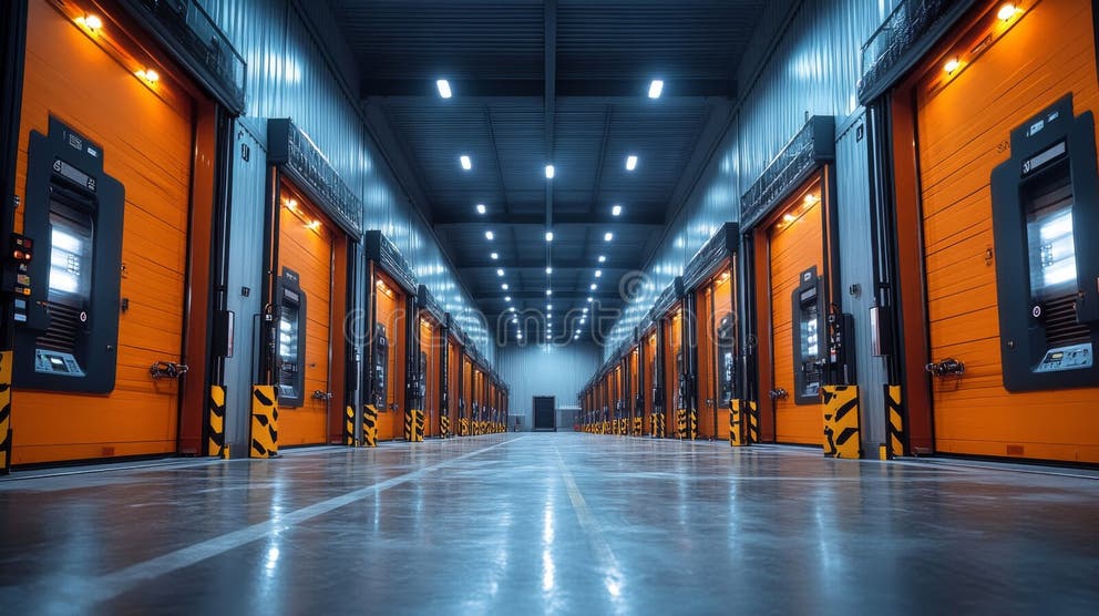 Efficient Logistics Facility with Multiple Loading Docks and Organized ...