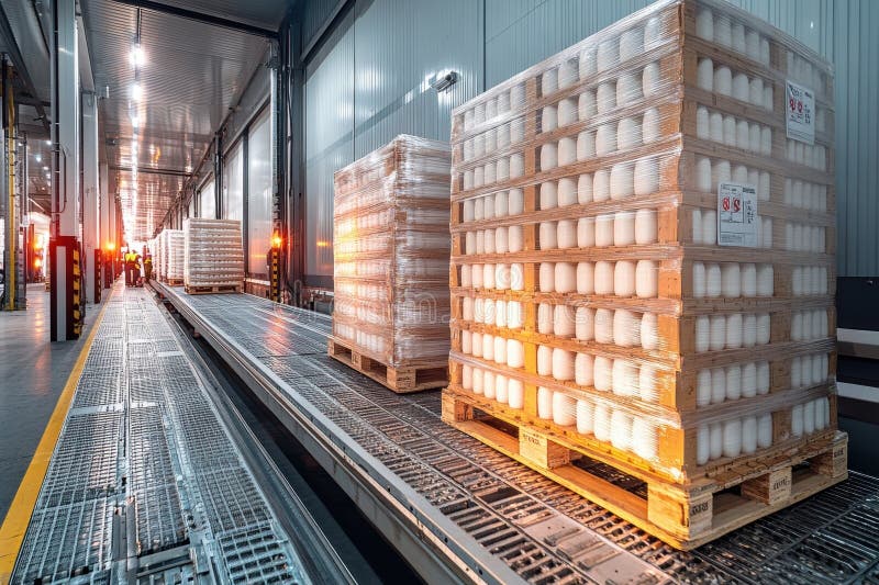 Efficient Logistics at Loading Dock with Pallets of Milk Products for ...