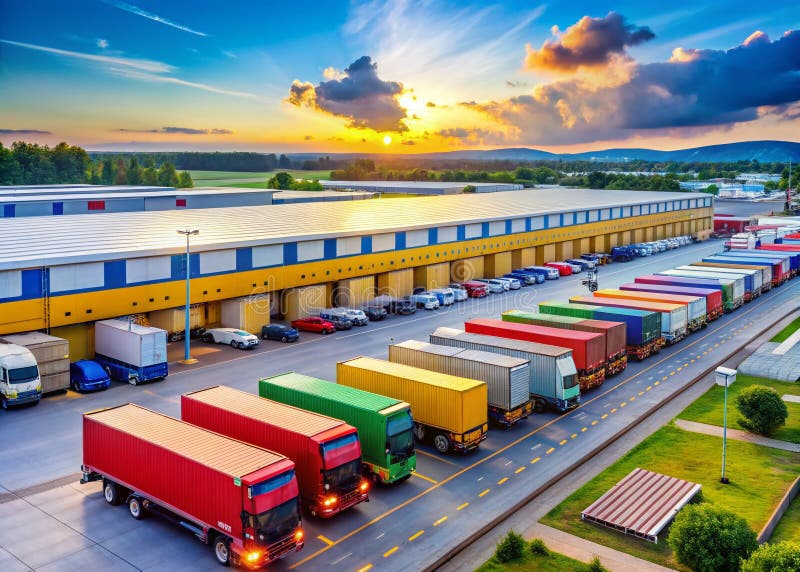 Efficient Logistics Operations at a Busy Distribution Center Trailers ...