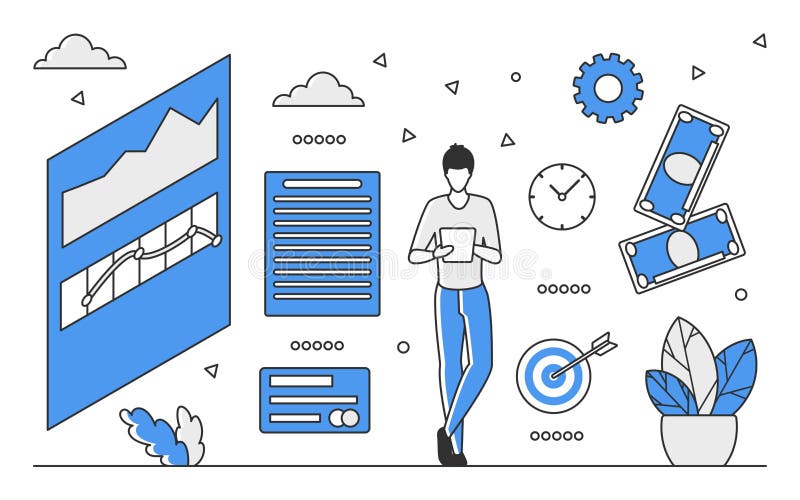 Efficient Market Trend Analysis Stock Vector - Illustration of graph ...