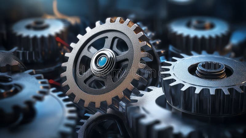 Efficient Mechanical Cogwheels in Complex Gear System, Showcasing ...