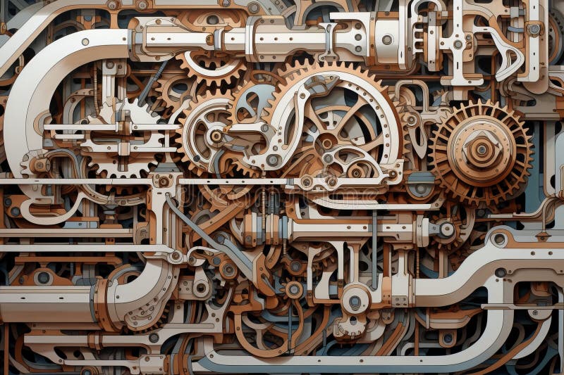 Efficient Mechanical Machine Intricate. Generate Ai Stock Image - Image ...