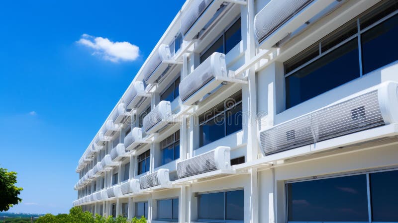 Efficient and Modern Cooling Systems Installed on the Exterior of a ...