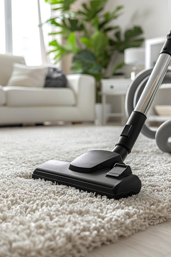 Efficient and Modern Living Room Cleaning of Plush Carpets Using a ...