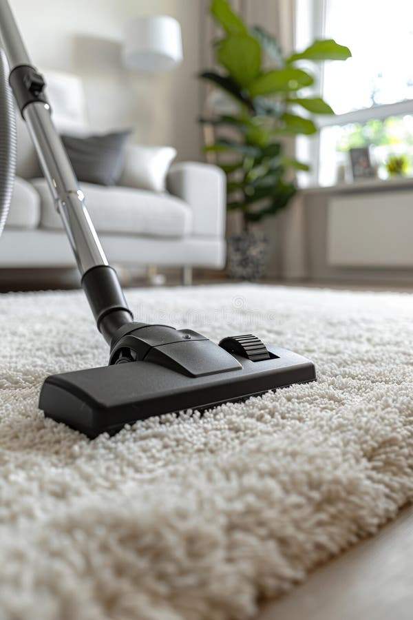Efficient and Modern Living Room Cleaning of Plush Carpets Using a ...