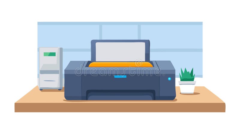 Efficient Office Printer Ready for Document Output, Vector Design ...