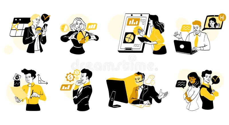 Efficient office workers stock vector. Illustration of personal - 243560282
