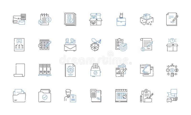 Efficient Operations Line Icons Collection. Streamlining, Optimization ...