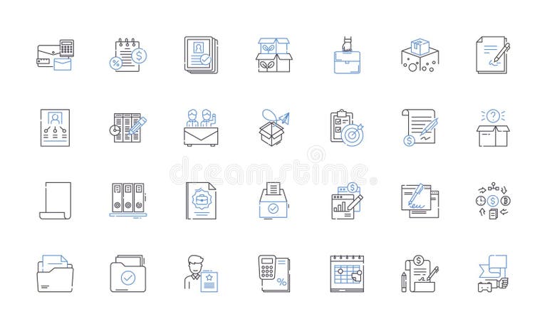 Efficient Operations Line Icons Collection. Streamlining, Optimization ...