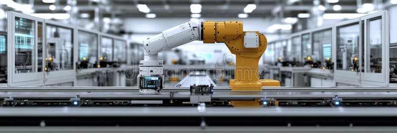 Efficient Orange and White Robotic Arms Automate Tasks Stock ...