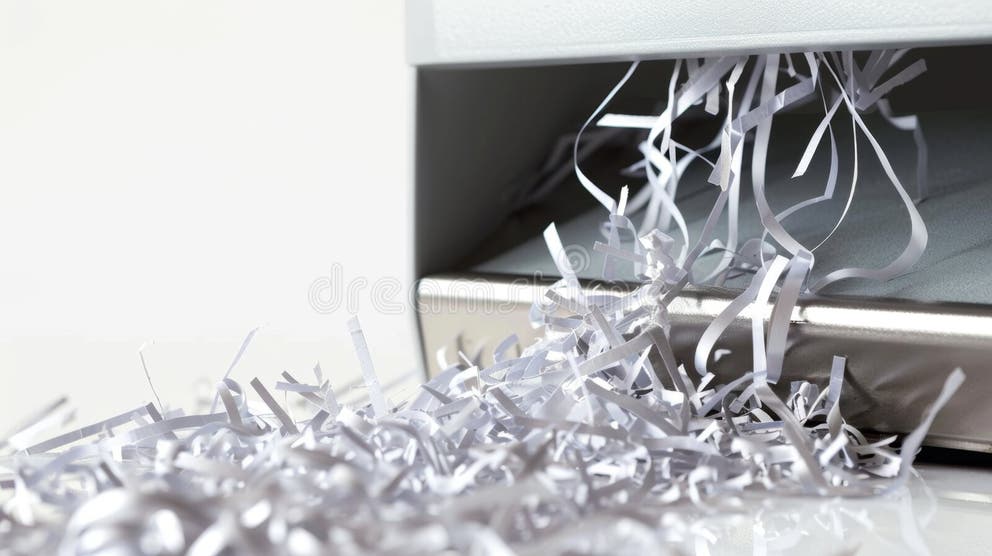 Efficient Paper Shredder in Action - Perfect for Office Security Stock ...