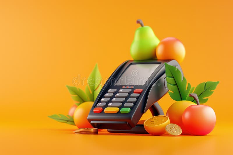 Efficient Payment Processing with POS Terminal, Credit Card, and Coins ...