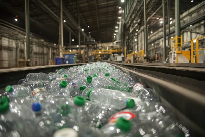 Efficient Plastic Recycling Operation at Facility Stock Image - Image ...