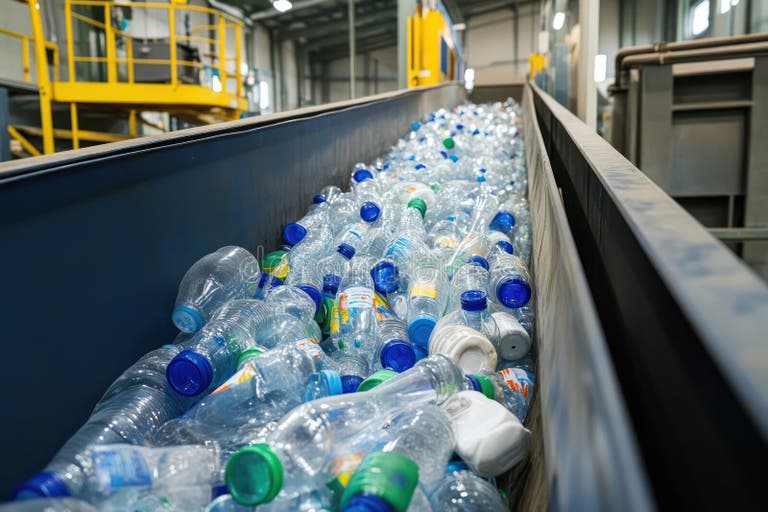 Efficient Plastic Recycling Operation at Facility Stock Photo - Image ...