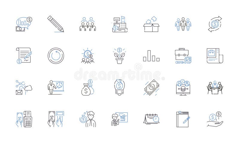 Efficient Processes Line Icons Collection. Streamlined, Productive ...