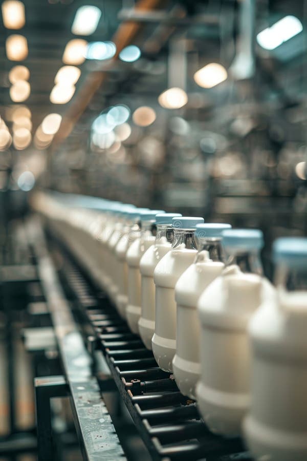 Efficient Production Line for Bottling Milk in a Standard Manufacturing ...