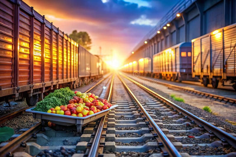 Efficient Railway Logistics Food Products Transported by Freight Train ...