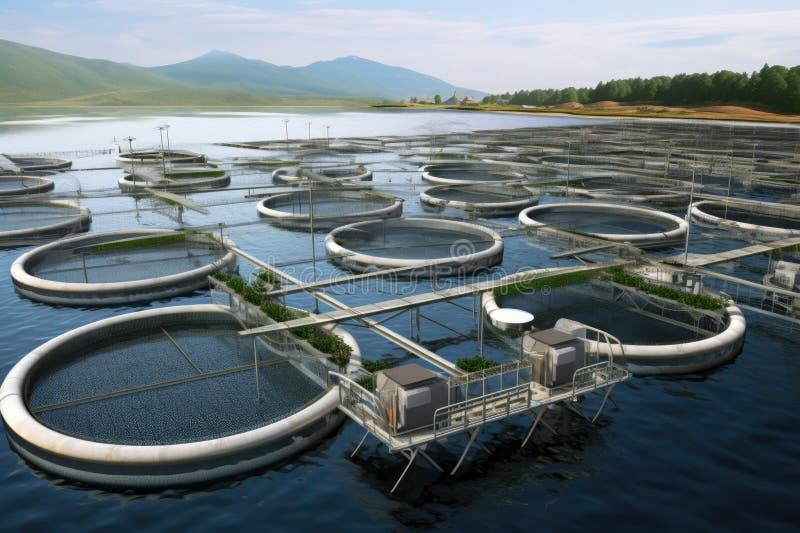 Efficient Recirculating Aquaculture System Ras Stock Illustration ...