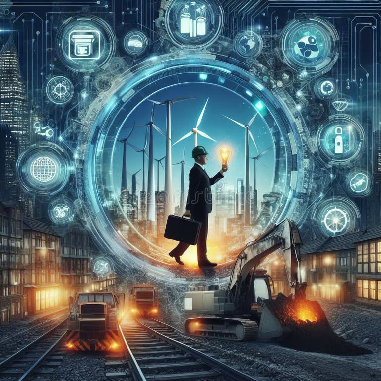 Efficient Resource Extraction Using Efficient Mining And Extrac Stock Illustration