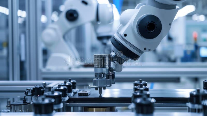 Efficient Robotic Arm at Work in Factory. Advancement in Automation ...