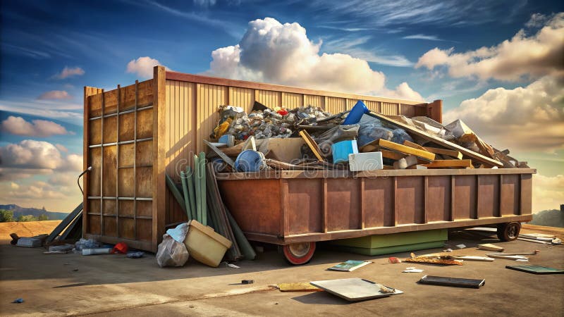 Efficient RollOff Dumpster Disposal of Construction Waste a Panoramic ...