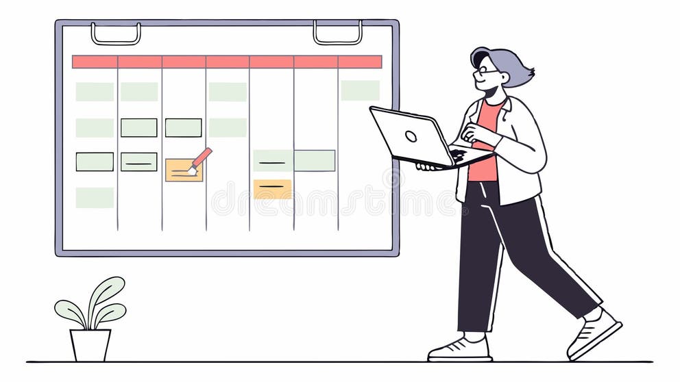 Efficient Scheduling and Task Management, Digital Planner, Vector ...