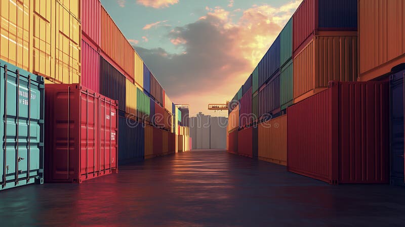 Efficient Shipping Container Loading for Global Logistics Stock Photo ...