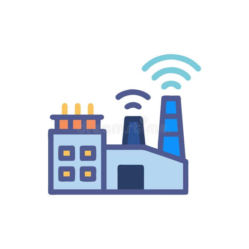 Efficient Smart Factory Icon Stock Illustration - Illustration of ...
