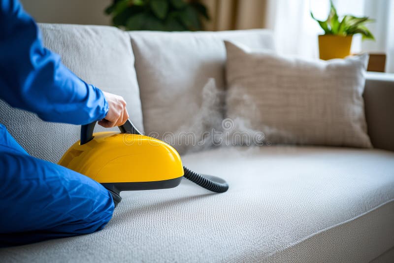 Efficient Sofa Steam Cleaning Process Stock Illustration - Illustration ...