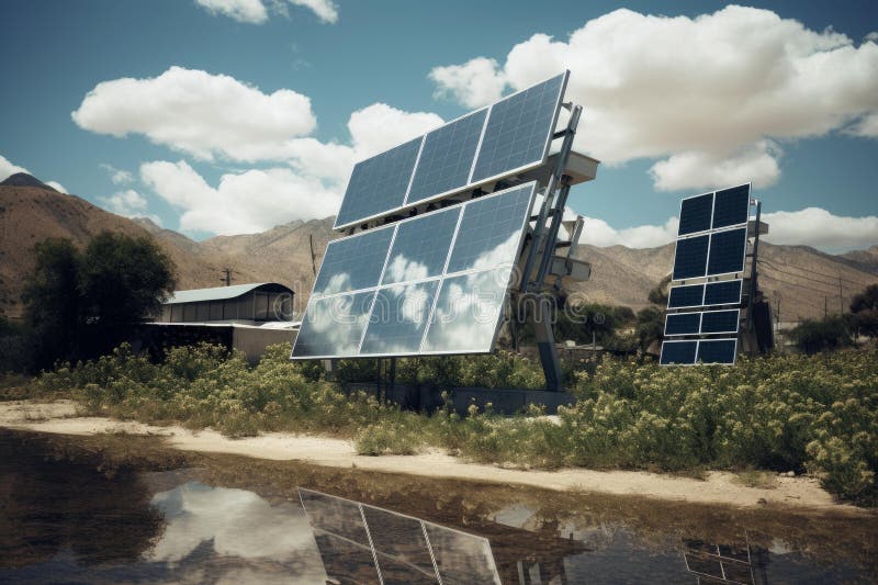 Efficient Solar Panels. Generate Ai Stock Image - Image of clean ...