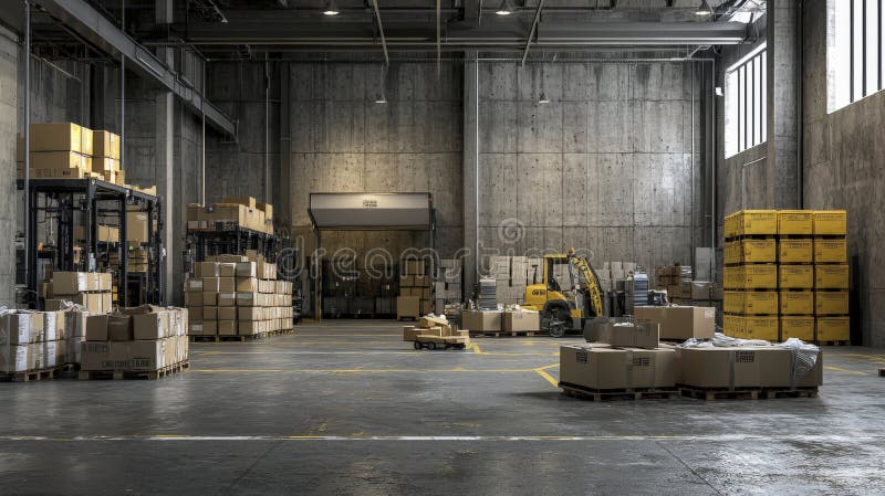 Efficient Staging Area for Goods Warehouse Industrial Setting Organized ...