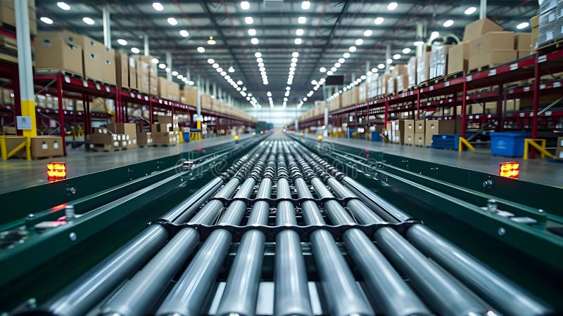 Efficient Storage and Distribution Logistics: Warehouse Conveyor Belt ...